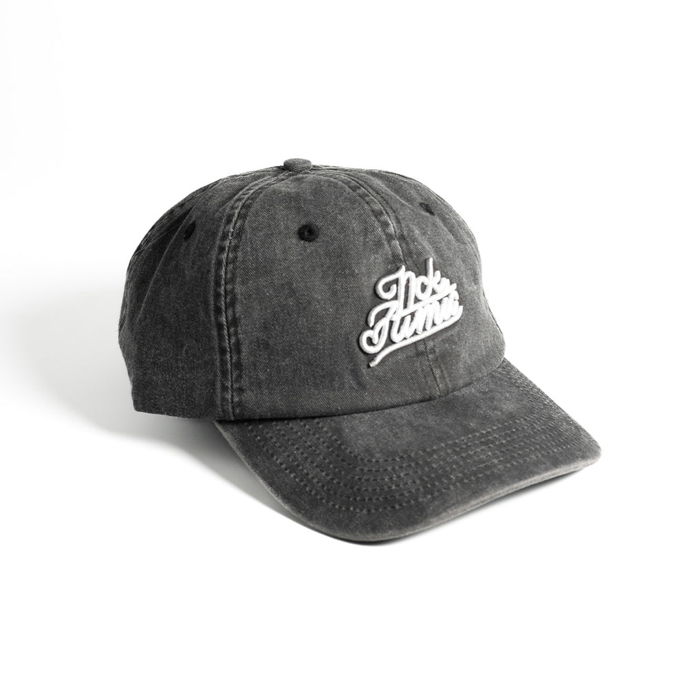 Script Washed Dad Cap - Black – Nick Automatic
